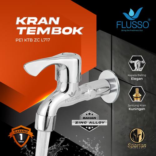 Jual Kran Air Tembok Kamar Mandi 1/2 Inch Hitam Flusso / Keran Taman Mesin Cuci Bak Mandi ...