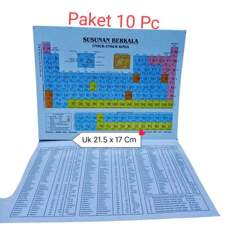 Jual Paket 10 Pc Buku Tabel Periodik Susunan Berkala Unsur Unsur Kimia ...
