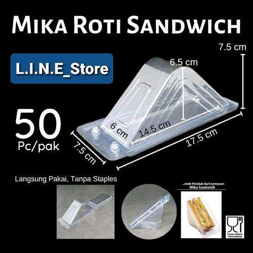 Jual 50pcs Mika Sandwich Segitiga Plastik / Mika Segitiga / Mika Roti ...