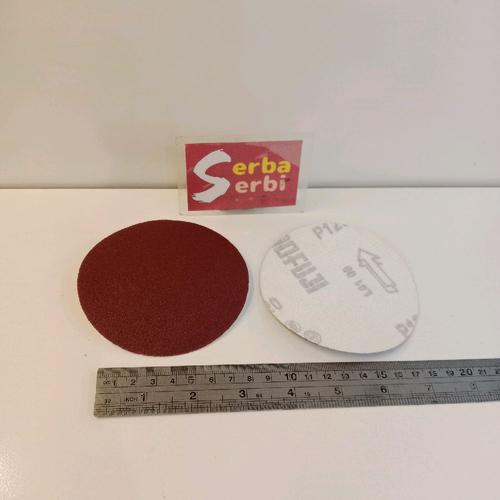 Jual (/LEMBAR AMPLAS BULAT MERAH)Kertas pasir tempel 4" Velcro - 120 ...