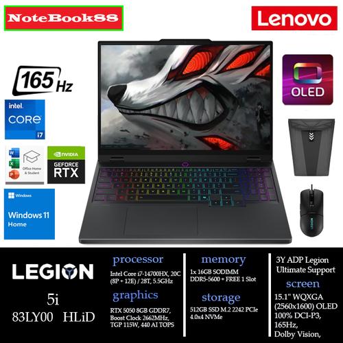 Jual LENOVO LEGION 5i 15IRX10 HLID INTEL CORE I7-14700HX RTX 5050 16GB ...