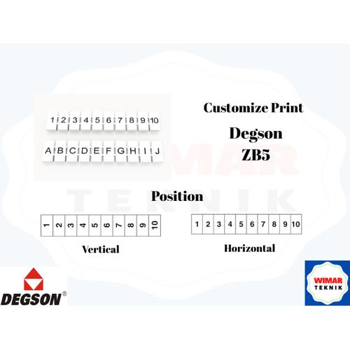 Jual Degson Terminal Marker ZB5 Print Customizable Horizontal ...