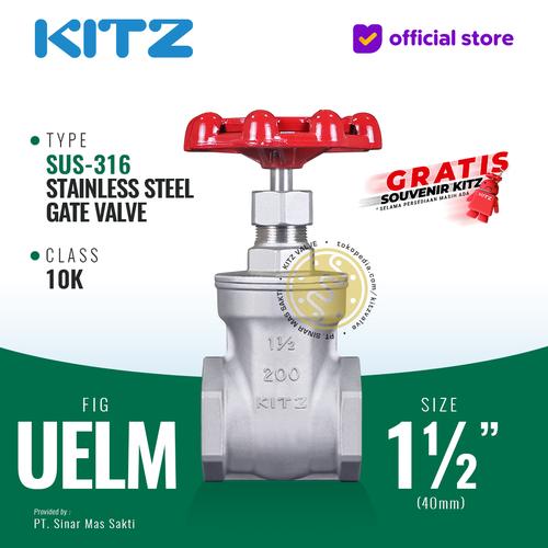 Promo Gate Valve Stainless SUS316 KITZ Fig. 10 UELM , 1 1/2" - 40A - 40mm , Drat / Screw Cicil 0 ...