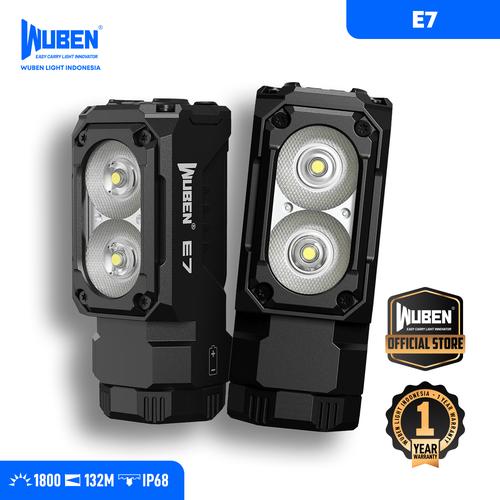 Promo Wuben E7 Multi-functional EDC Flashlight Senter Kepala - 1800 Lumens 132 Meters - Black ...