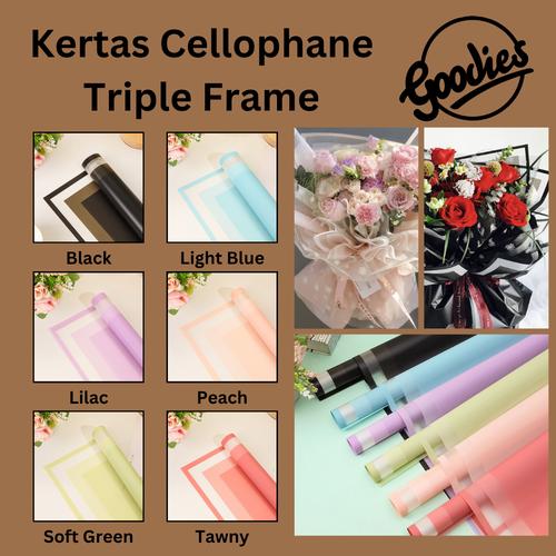Jual *5 LEMBAR* Kertas Cellophane Buket Bunga [Triple Frame] Flower ...
