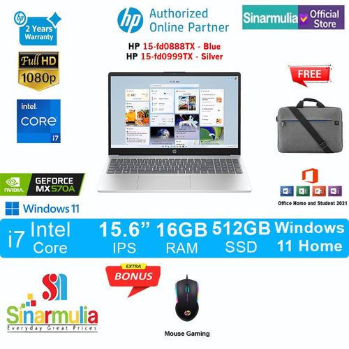 Promo HP 15-fd0888TX/fd0999TX i7-1355U MX570A 512GB SSD 16GB IPS Win11 ...