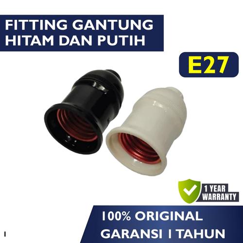 Jual DUTRON Fitting Lampu Gantung Hitam Putih Fiting Piting E27 E 27 ...