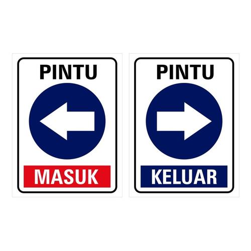 Promo sign stiker pintu masuk / pintu keluar / sticker tanda pintu ...