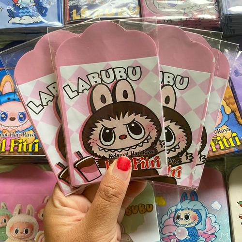 Promo 100 pcs AMPLOP LEBARAN LABUBU VIRAL MOTIF RANDOM UKURAN MEDIUM ...
