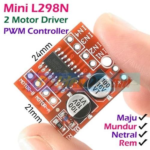 Jual Mini Driver 2 Motor L298N PWM Controller Pengendali Dinamo Maju ...