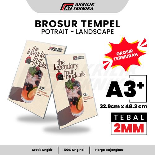 Promo Tempat Brosur Tempel A3+ Tebal 2mm | Sign Holder Acrylic ...
