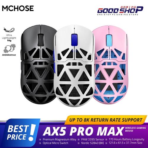 Promo MCHOSE AX5 PRO MAX Magnesium Alloy Wireless Gaming Mouse - Pink ...