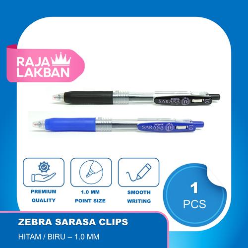 Jual Pulpen ZEBRA SARASA Clips Pen 1.0 mm, Biru/ Hitam - PCS - HITAM - Jakarta Barat - Raja ...