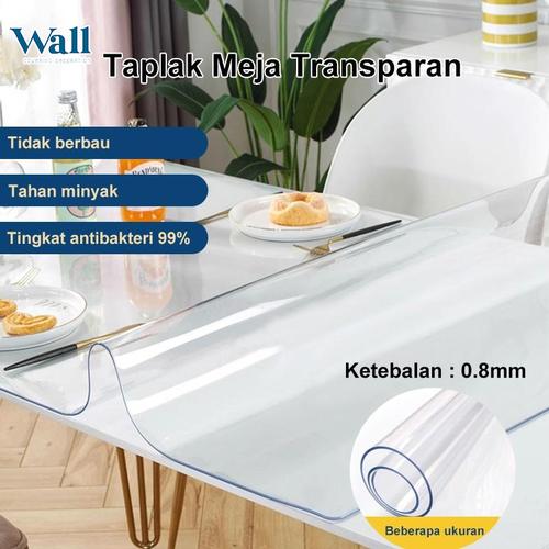 Promo Plastik Mika Transparan/berkualitas tebal 0.8mm Taplak Meja Transparan/Taplak meja makan ...