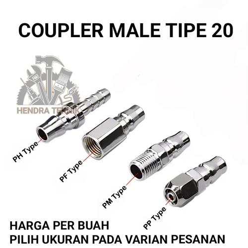 Promo COUPLER MALE KOPLER QUICK COUPLING SAMBUNGAN ANGIN KOMPRESOR ...