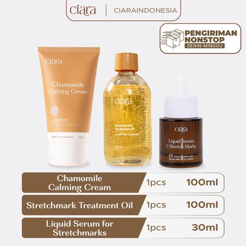 Jual Ciara Chamomile Calming Cream X Stretchmark Treatment Oil X Liquid ...