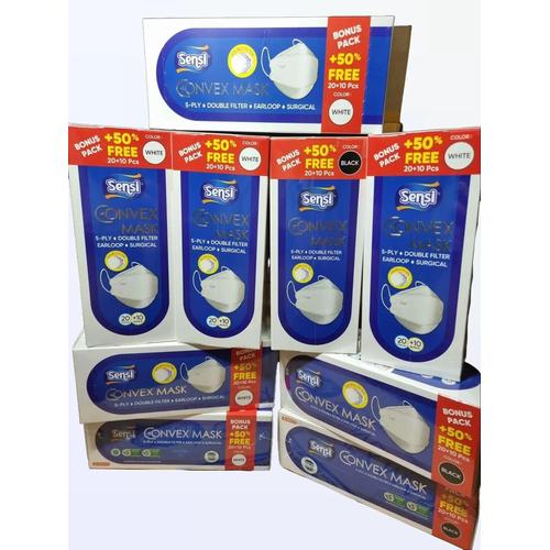 Jual Masker Sensi Convex mask 5 ply Earloop isi 20 Masker Medis SENSI ...