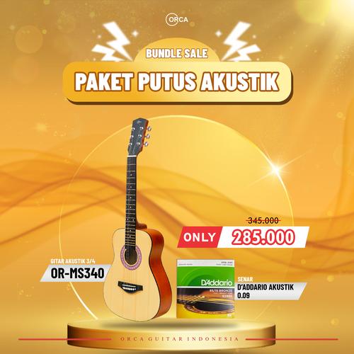 Promo ORCA Paket Putus Akustik ( Gitar Akustik 3/4 String + D'addario ...