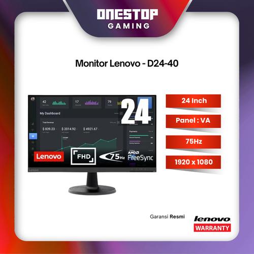Promo Lenovo D24-40 24 Inch - FHD 75Hz FreeSync HDMI D-Sub Monitor ...
