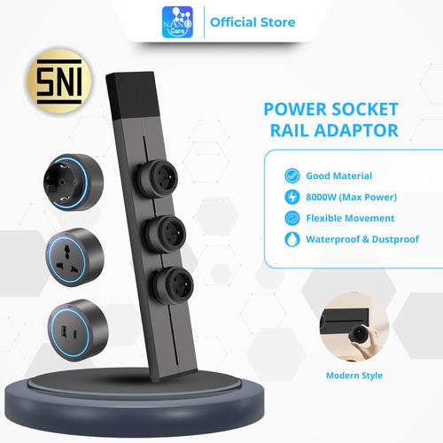 Jual Nano Care Power Rail Socket Adaptor/Stop Kontak Tanam Tembok Track ...
