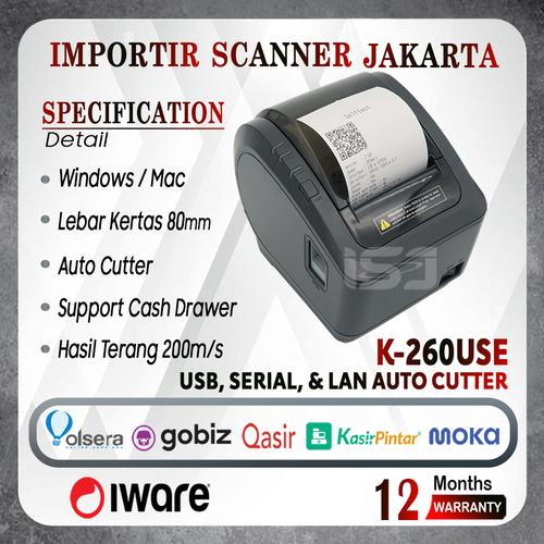 Jual Printer Kasir Thermal BI-K260 thermal 80mm K 260 auto cutter ...