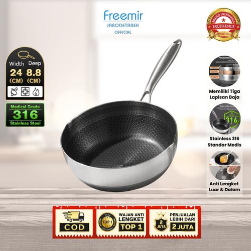 Promo [MEGA SALE] NEW LAUNCH freemir Honeycomb Wajan Stainless 316 Ori Food Grade Wajan Anti ...