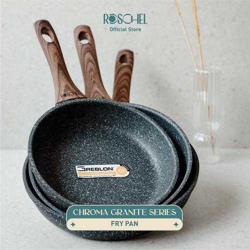 Promo Roschel Chroma Granite Frypan 20 cm, 22cm, 24cm Non-stick Greblon ...