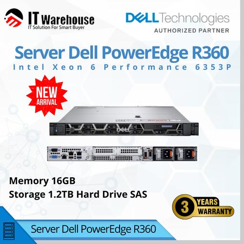Jual Server Dell PowerEdge R360 Intel Xeon 6 Performance 6353P 16GB ...