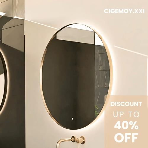 Promo Cermin Oval Dinding Aesthetic Frame + LED[GARANSI 100%] FREE ...