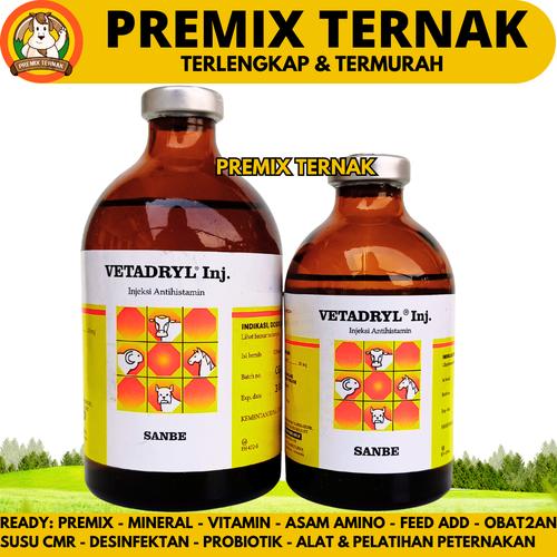 Jual VETADRYL INJ 50ML VETADRYL INJ 100ML - Obat Hewan Antihistamin ...