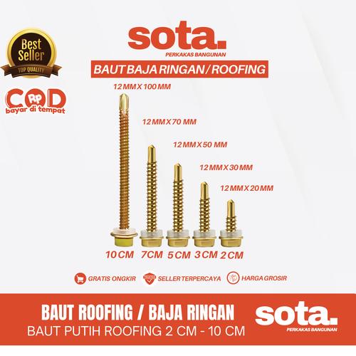 Jual SOTA Baut Skrup Roofing / Baja Ringan Kuning / Ukuran Baut 2cm ...