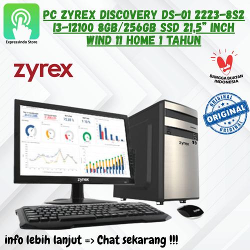 Jual PC ZYREX DISCOVERY DS-01 2223-8S2 i3-12100 8GB/256GB SSD 21,5” inch Wind 11 Home 1 Tahun ...
