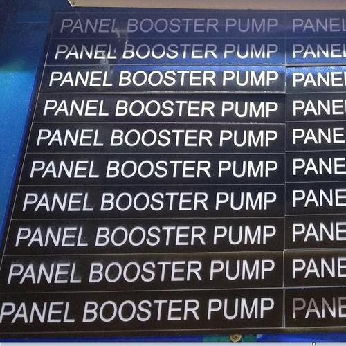 Jual LABEL PANEL LISTRIK Hitam Tulisan Putih Grafir Laser EKSPRESSS ...