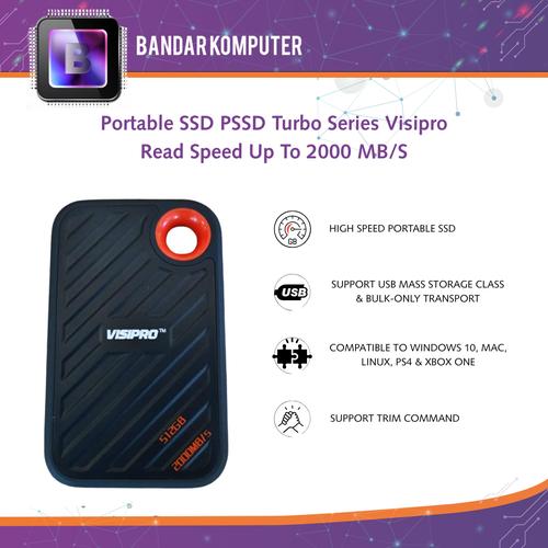 Jual Portable SSD PSSD Turbo Series Visipro Read Speed Up To 2000 MB/S - 1TB - Jakarta Pusat ...