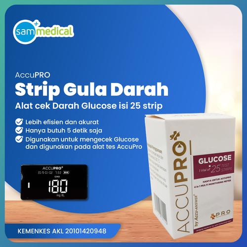 Jual AccuPro Strip Glucose isi 25 strip / Reffil strip accupro - Kota ...