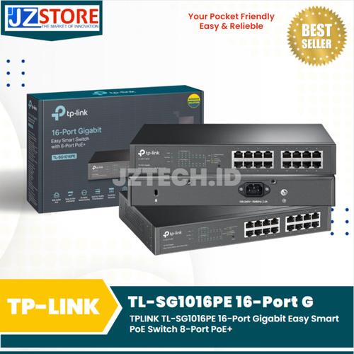 Jual TPLINK TL-SG1016PE 16-Port Gigabit Easy Smart PoE Switch 8-Port PoE+ - Kota Medan - JZTECH ...