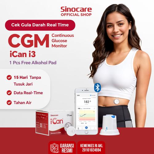 Promo Sinocare iCan i3 CGM Cek Gula Darah 15 Hari Real Time Tanpa ...