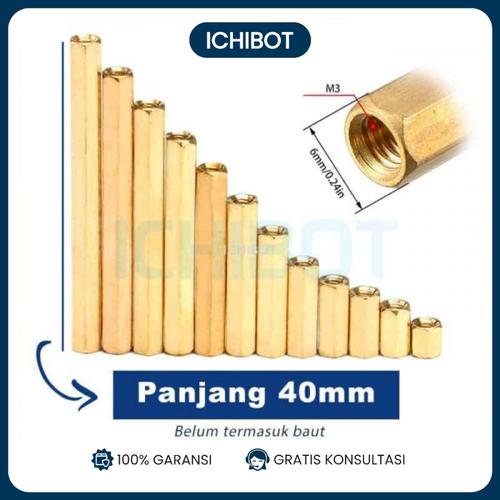 Jual Spacer 40mm Female Female Besi 40 mm Kuningan Copper hexagonal ...