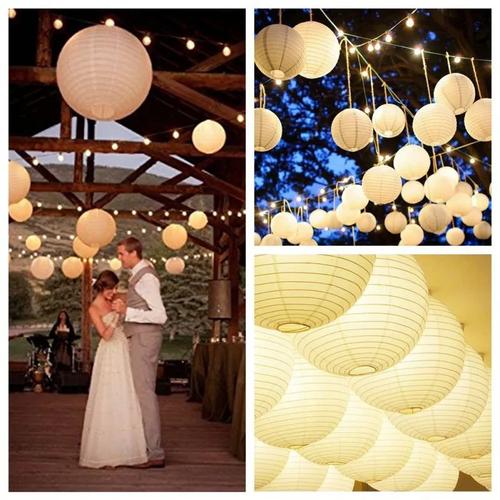 Jual Beige Color Chinese Round Paper Lanterns 15-20-25-30-35-40cm for ...