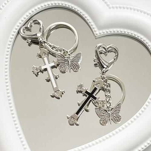 Promo 【Jojoo】Gantungan Kunci Retro Model Butterfly dan Salib dengan ...