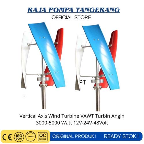 Jual Vertical Axis Wind Turbine VAWT Turbin Angin 3000-5000 Watt 12V ...
