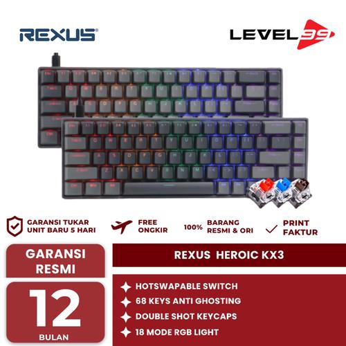 Jual REXUS HEROIC KX3 MECHANICAL Gaming Keyboard - Kota Malang ...