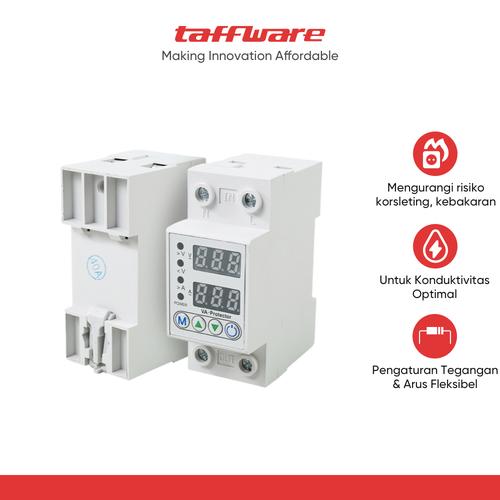 Promo Taffware MCB Digital Din Rail Over Voltage Current Protector 220V ...
