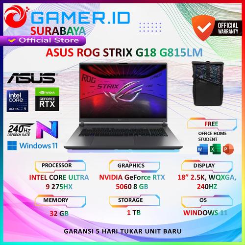 Promo Laptop ASUS ROG Strix G18 G815LM Intel COre Ultra 9 275HX ...