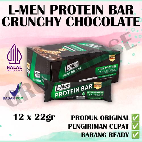 Promo L-Men Protein Bar Crunchy Chocolate Box 12 Sachet - Rendah Lemak ...