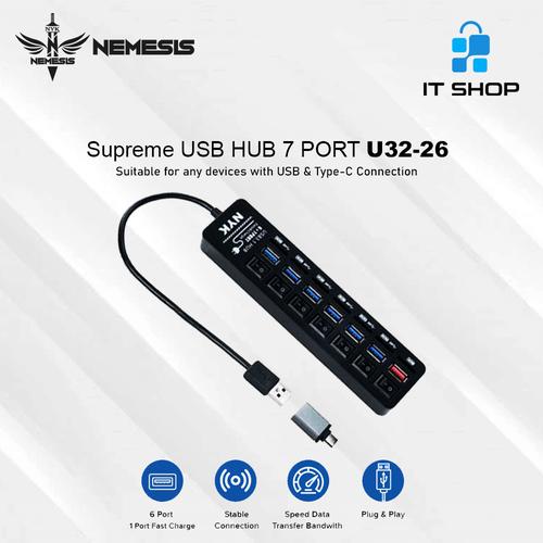 Jual NYK USB Hub 3.0 7 Port Type C - U32-26 - Kota Malang - ITShop ...