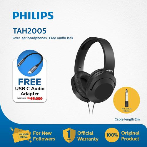 Promo Philips TAH2005 Black Over-Ear Wired Headphone / TAH 2005 ...