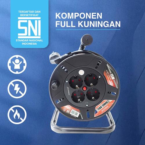 Jual Kenmaster Kabel Roll 15 Meter / Sambungan Listrik / Colokan 4 ...