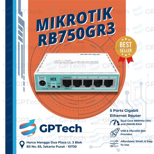 Jual MIKROTIK RB750GR3 (HEX) 5 Ports Gigabit Ethernet Router - Jakarta ...
