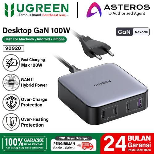 Promo UGREEN Adaptor Desktop Charger GaN 100w USB Type C Fast Charging ...